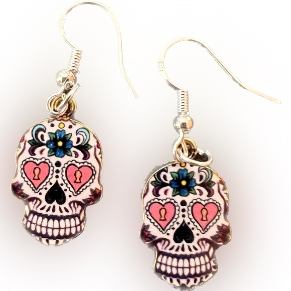 Simply Charmed | Jewelry | Handcrafted Pink Sugar Skull Enamel Charm ...